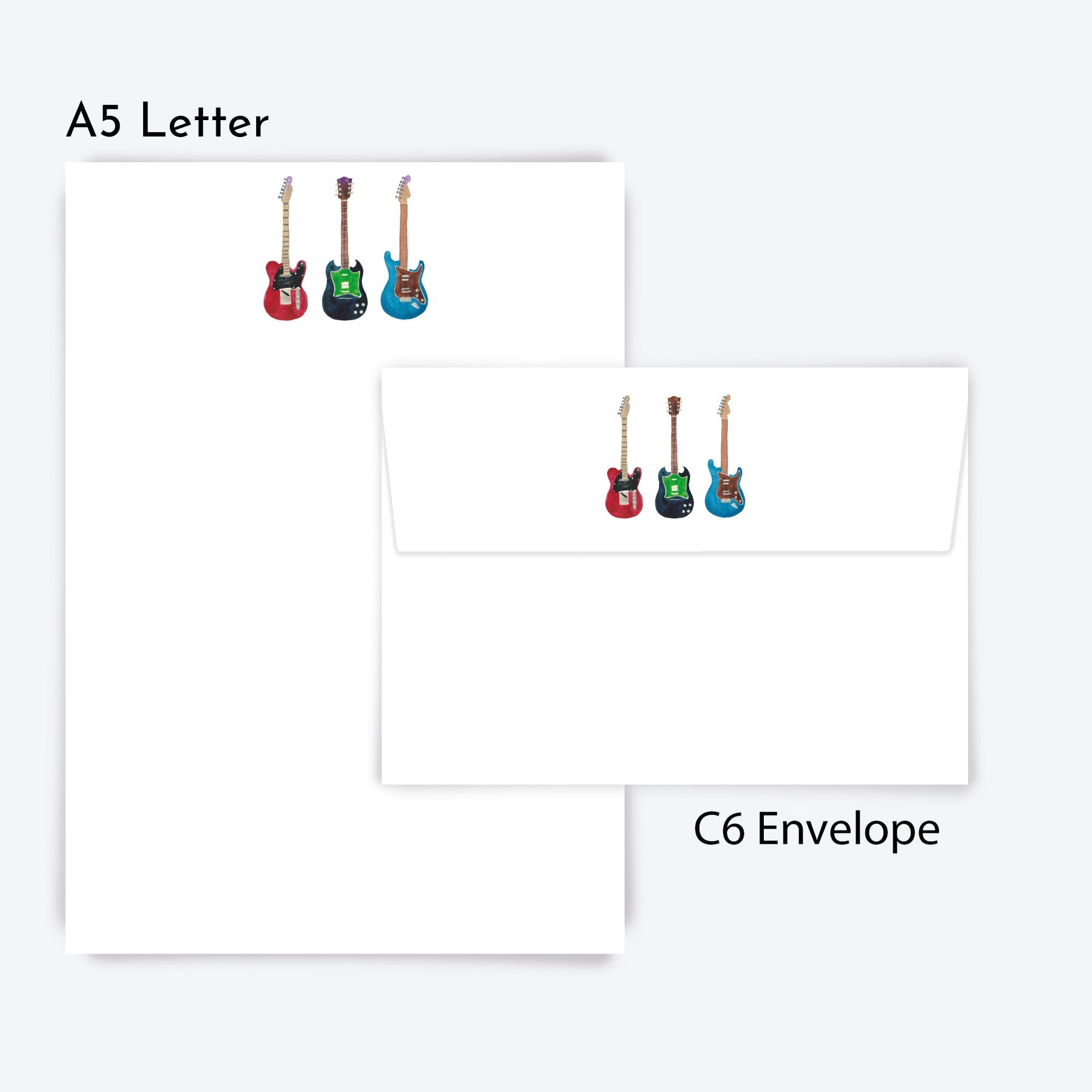 Electric Guitars Letter Writing Set – Me Loovely