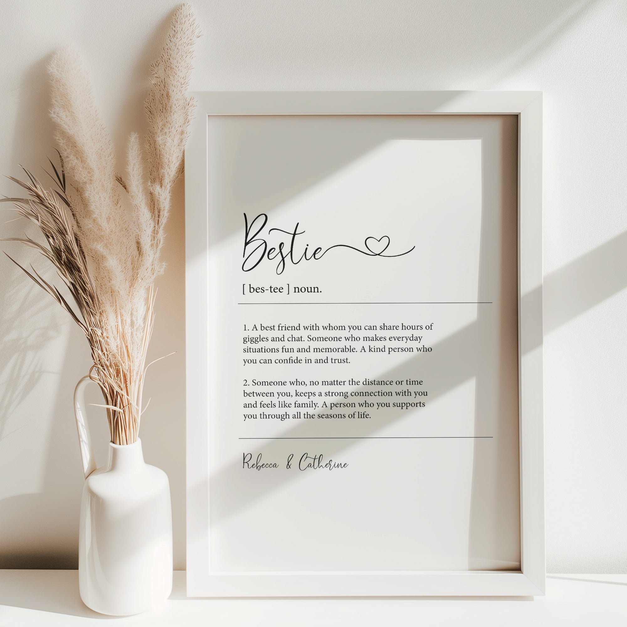 Bestie Friendship Art Print - Framed or Unframed – Me Loovely