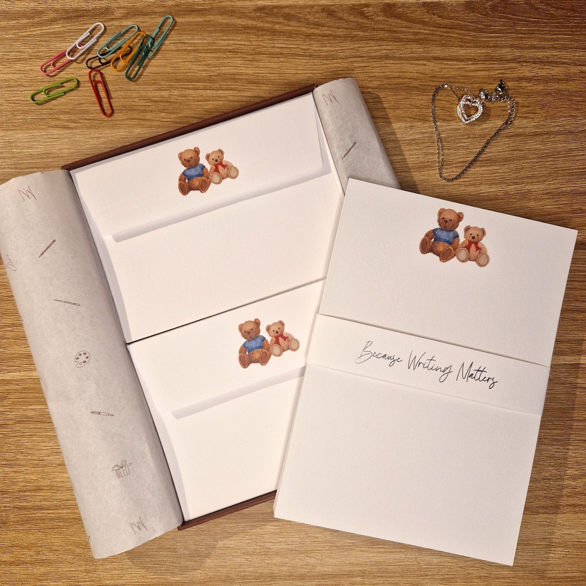 Me Loovely Teddy Bears Letter Writing Set with Envelopes in Gift Box