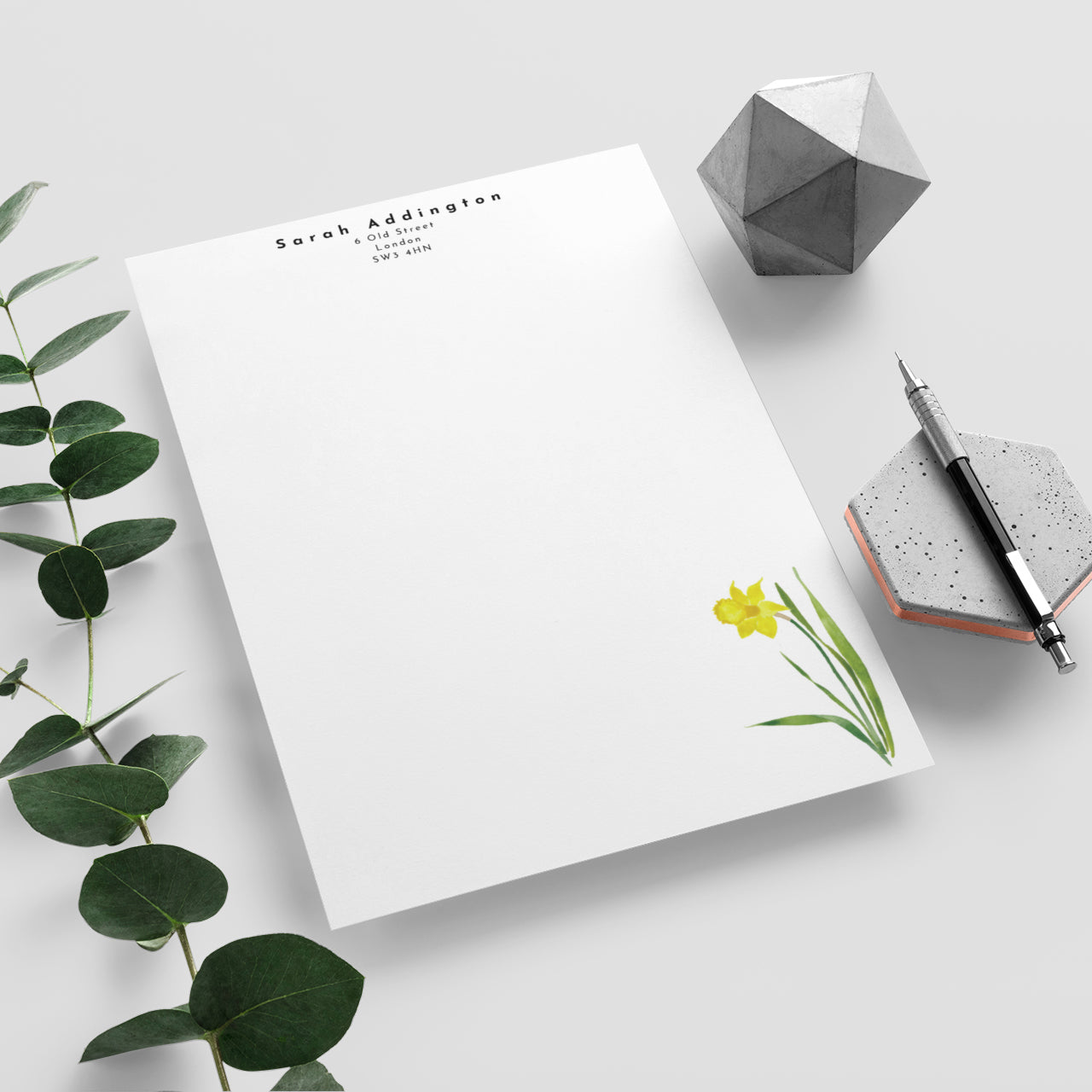 Daffodil Letter Writing Set | Personalised Stationery | Me Loovely